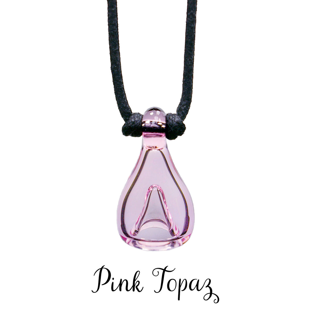 Aromatherapy Jewelry, Gem Tone - Pink Topaz - Pixie Glassworks